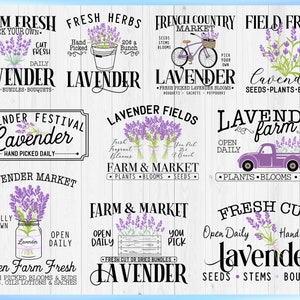 Lavender Sign SVG Bundle, Farmhouse Festival Svg, Summer Sign SVG, Farm ...