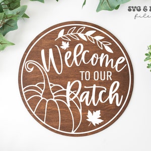 Fall Round Sign Svg Bundle, Thanksgiving Round Door Hanger Svg, Autumn ...
