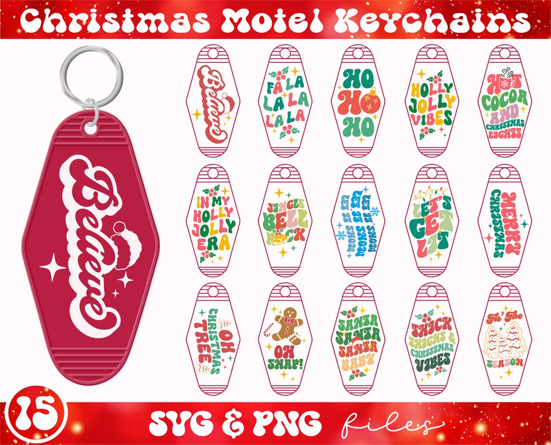 Christmas Motel Keychain SVG Bundle, Christmas Hotel Keychain Svg ...