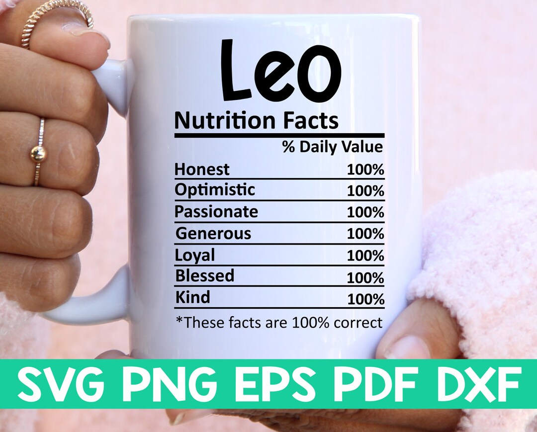 Leo Zodiac Nutrition Facts Svgleo Nutritional Facts Svgleo - Etsy