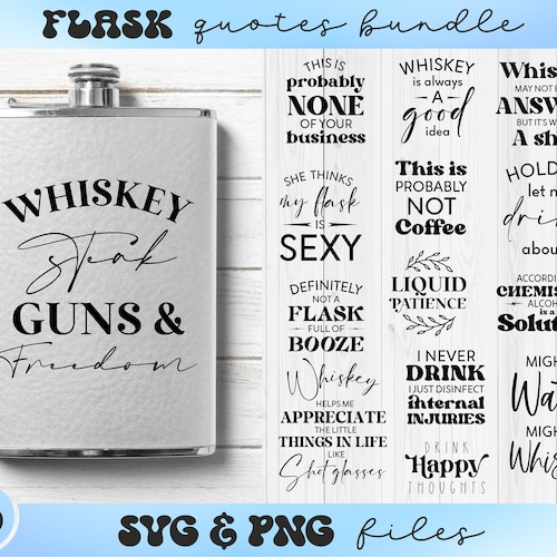 Flask Quotes Bundle Funny Drinking Quotes Svg Alcohol Sayings - Etsy