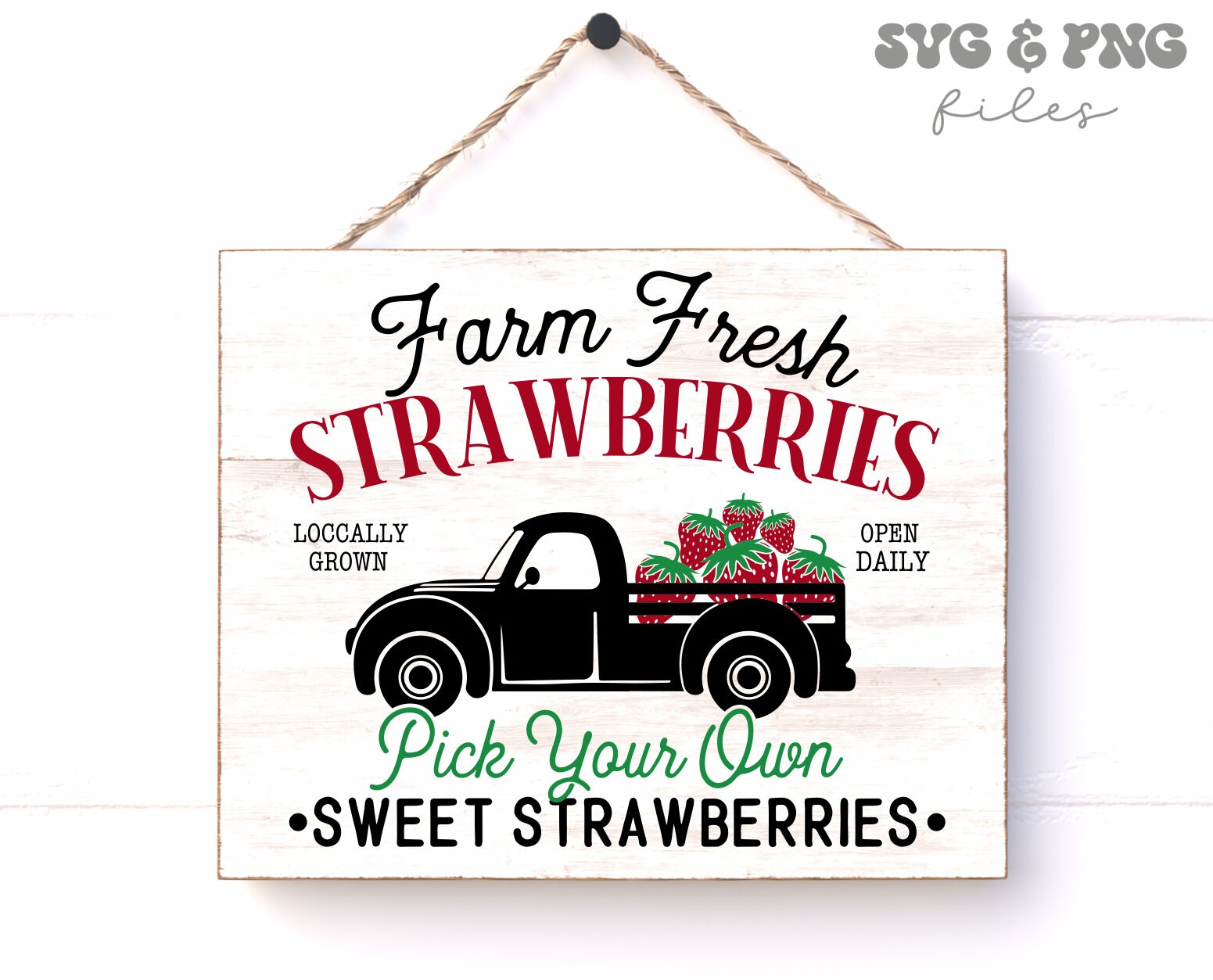 Strawberry Sign Svg Bundle, Farm Fresh Strawberries Svg, Farmhouse ...
