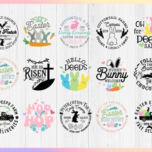 Easter Round Sign SVG Bundle, Easter Door Hanger Svg, Easter Welcome ...