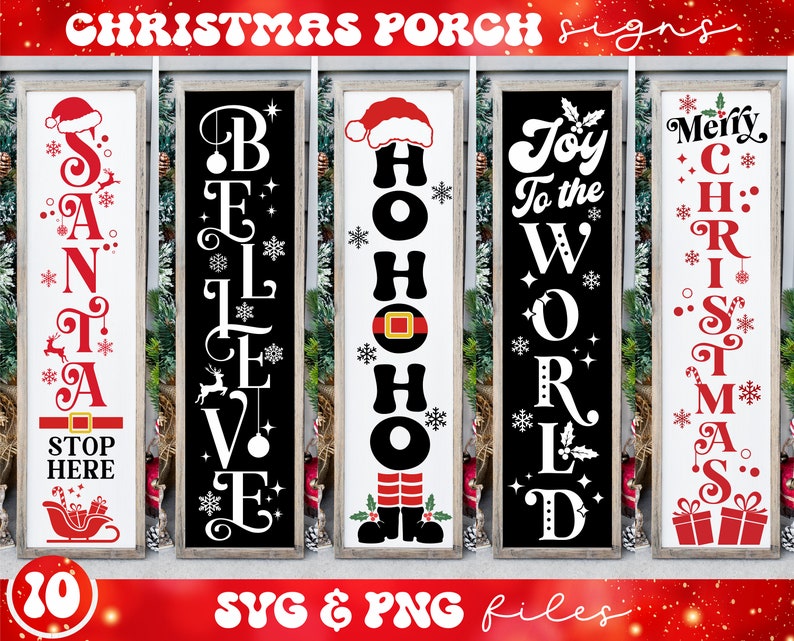 Christmas Porch Sign Svg Bundle, Christmas Porch Sign Svg, Merry ...