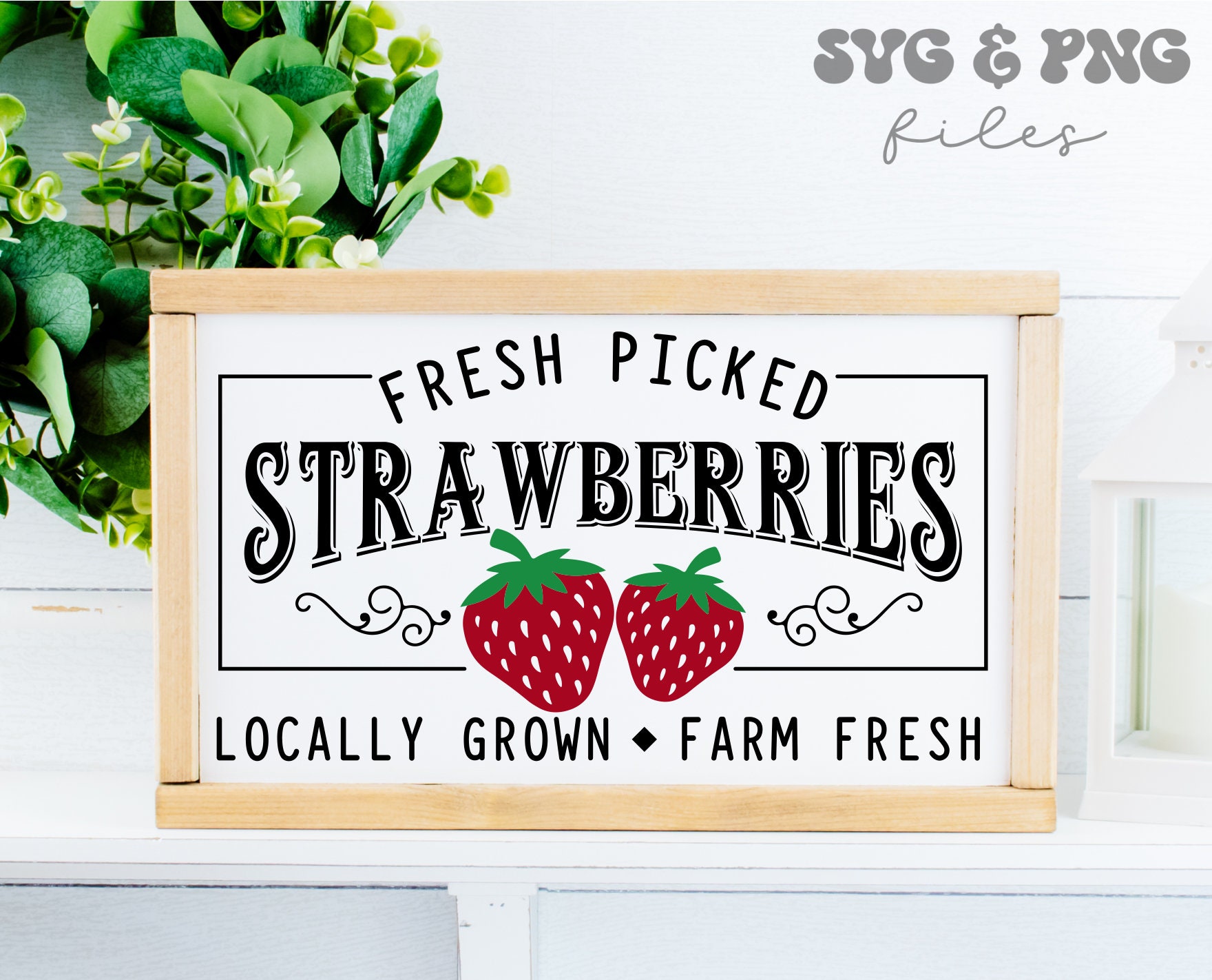 Strawberry Sign Svg Bundle, Farm Fresh Strawberries Svg, Farmhouse ...