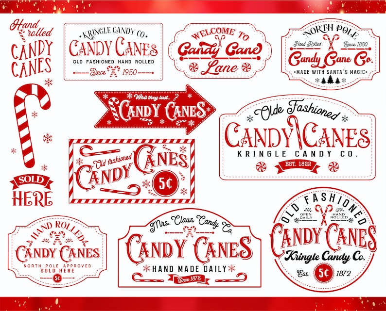 Candy Cane Svg Bundle, Christmas Candy Cane Svg, Candy Canes Company ...