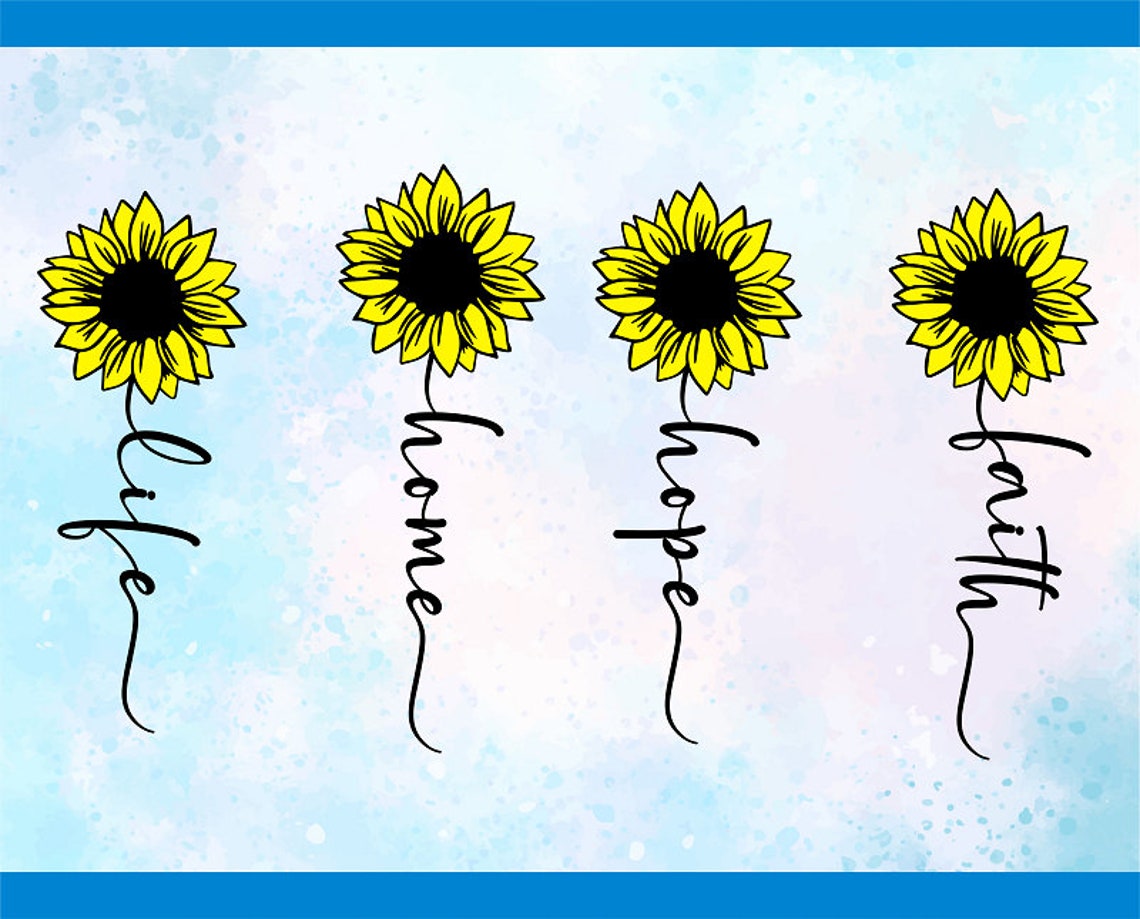 Faith Hope Love Svgfaith Hope Love Sunflower Svgsunflower - Etsy