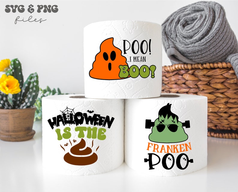 Halloween Toilet Paper Svg Bundle, Halloween Gag Gift Svg, Toilet Paper ...