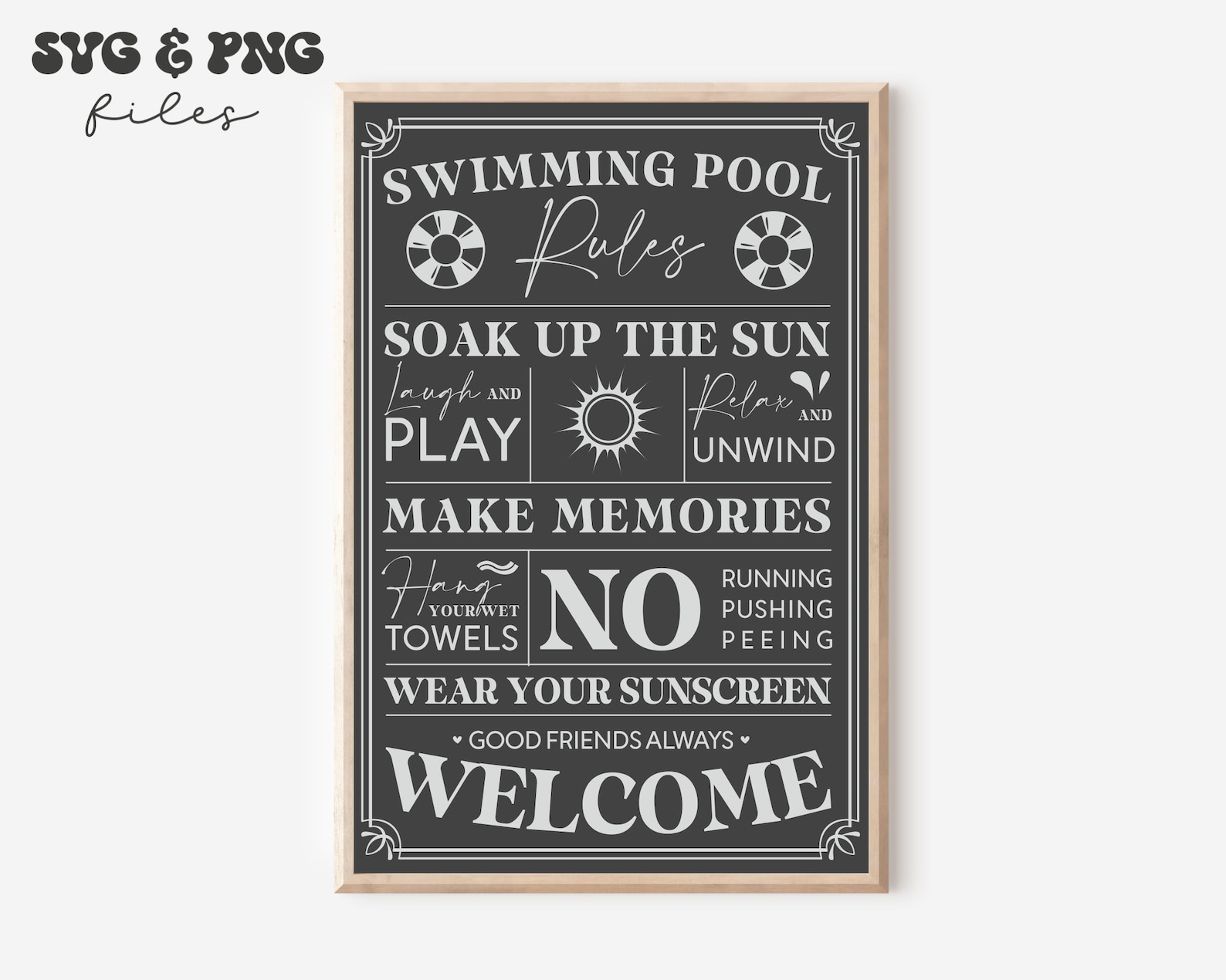 Swimming Pool Rules Svgpool Rules Svgrustic Sign - Etsy