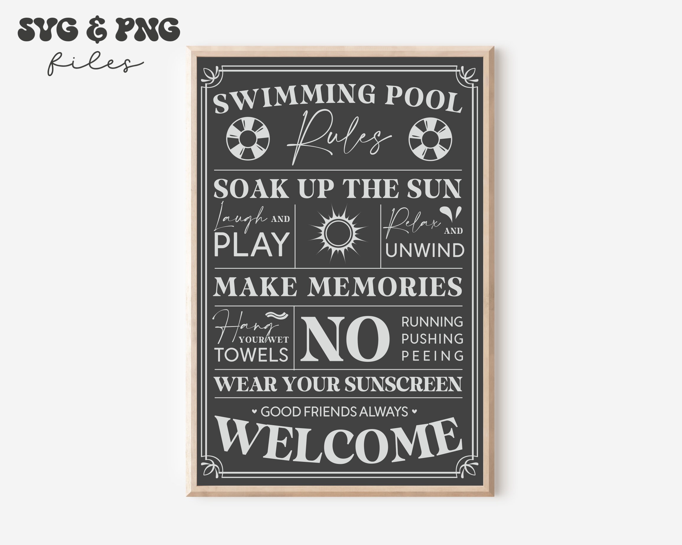 Swimming Pool Rules Svgpool Rules Svgrustic Sign - Etsy