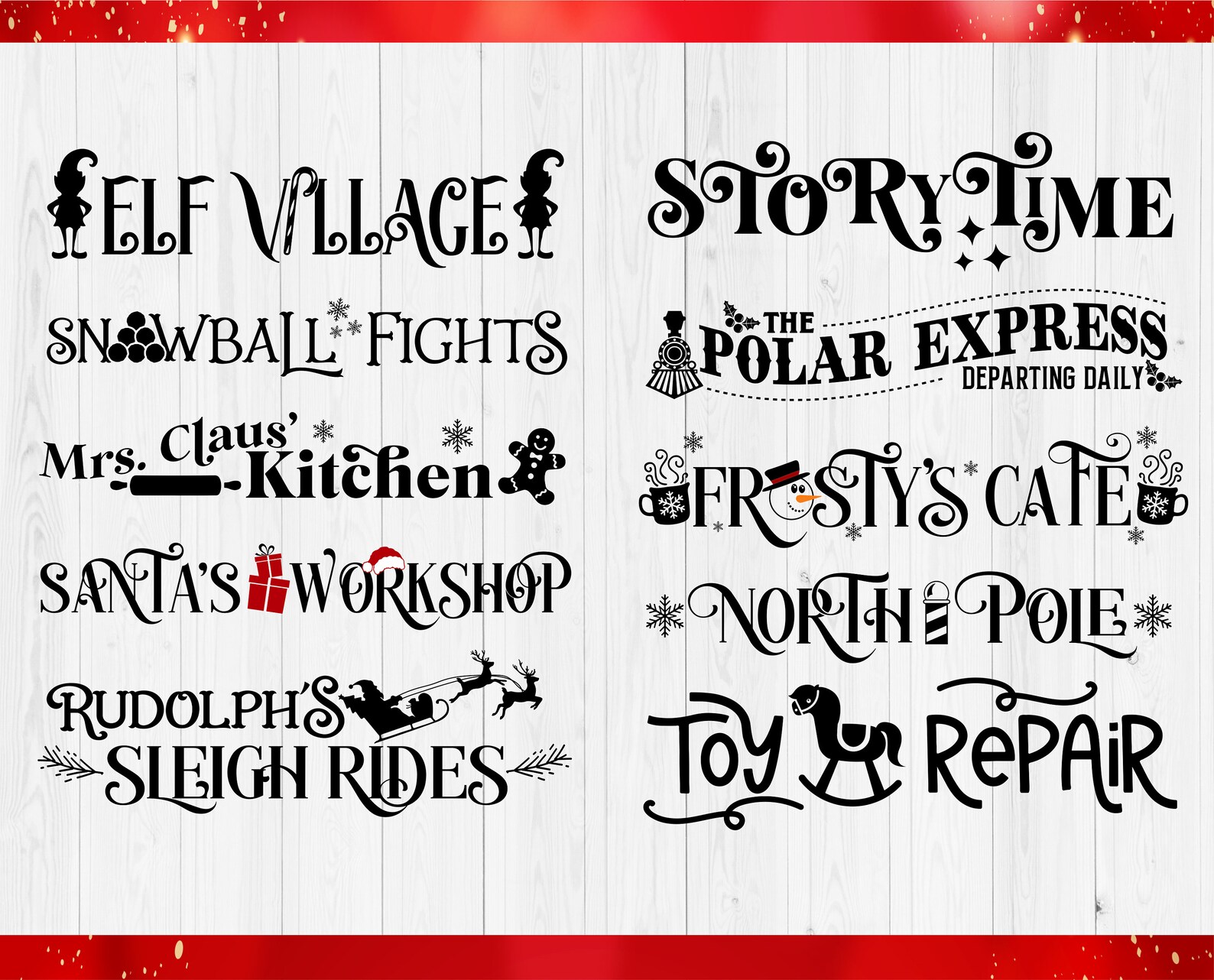 Christmas Direction Post Signs Svg Bundle Christmas - Etsy