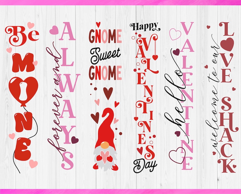 Valentine Porch Sign Svg Bundle, Valentine's Day Porch Signs Svg, Love ...