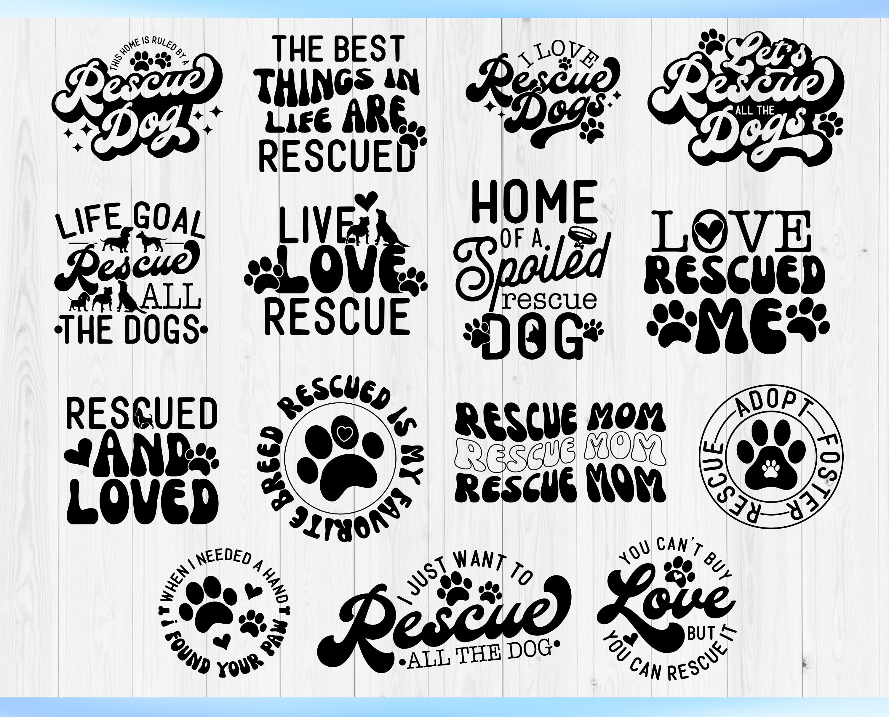 Rescue Dog SVG Bundle, Rescue Dog Mom Svg, Rescue Dog Quote Svg, Rescue ...