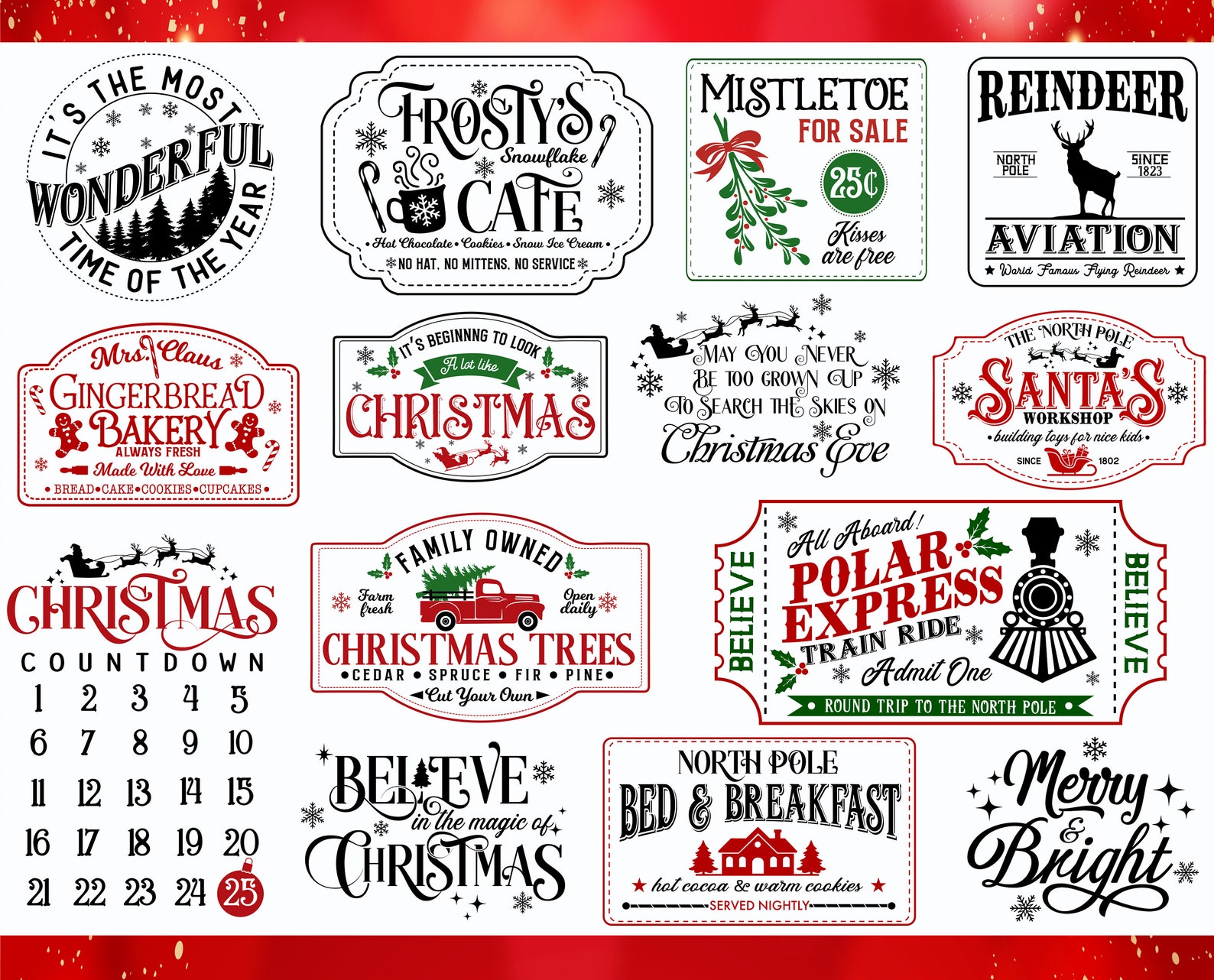 Farmhouse Christmas Svg Bundle Christmas Sign Svg Rustic - Etsy