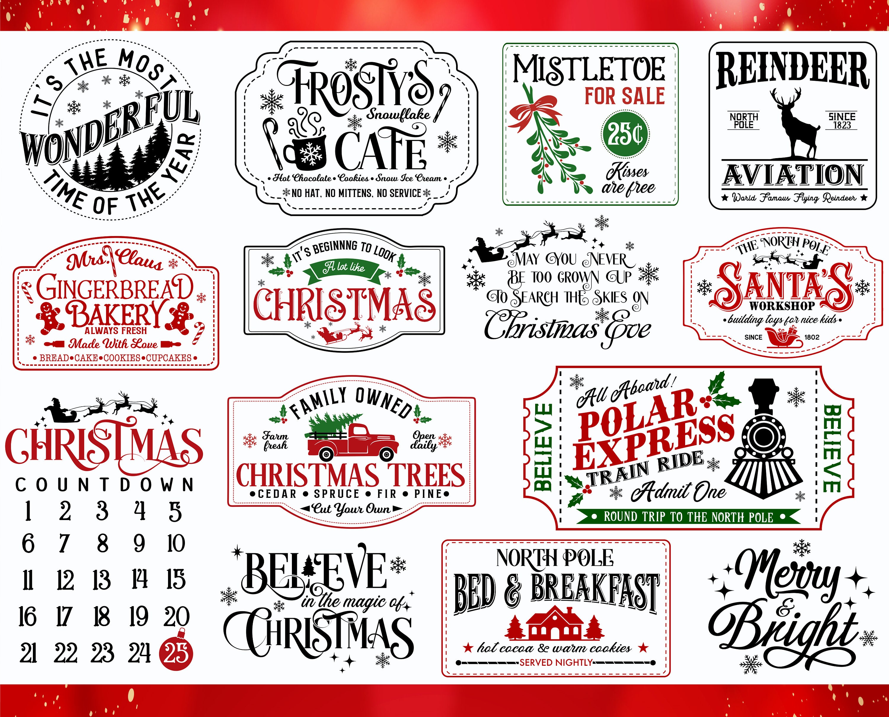 Farmhouse Christmas Svg Bundle Christmas Sign Svg Rustic - Etsy