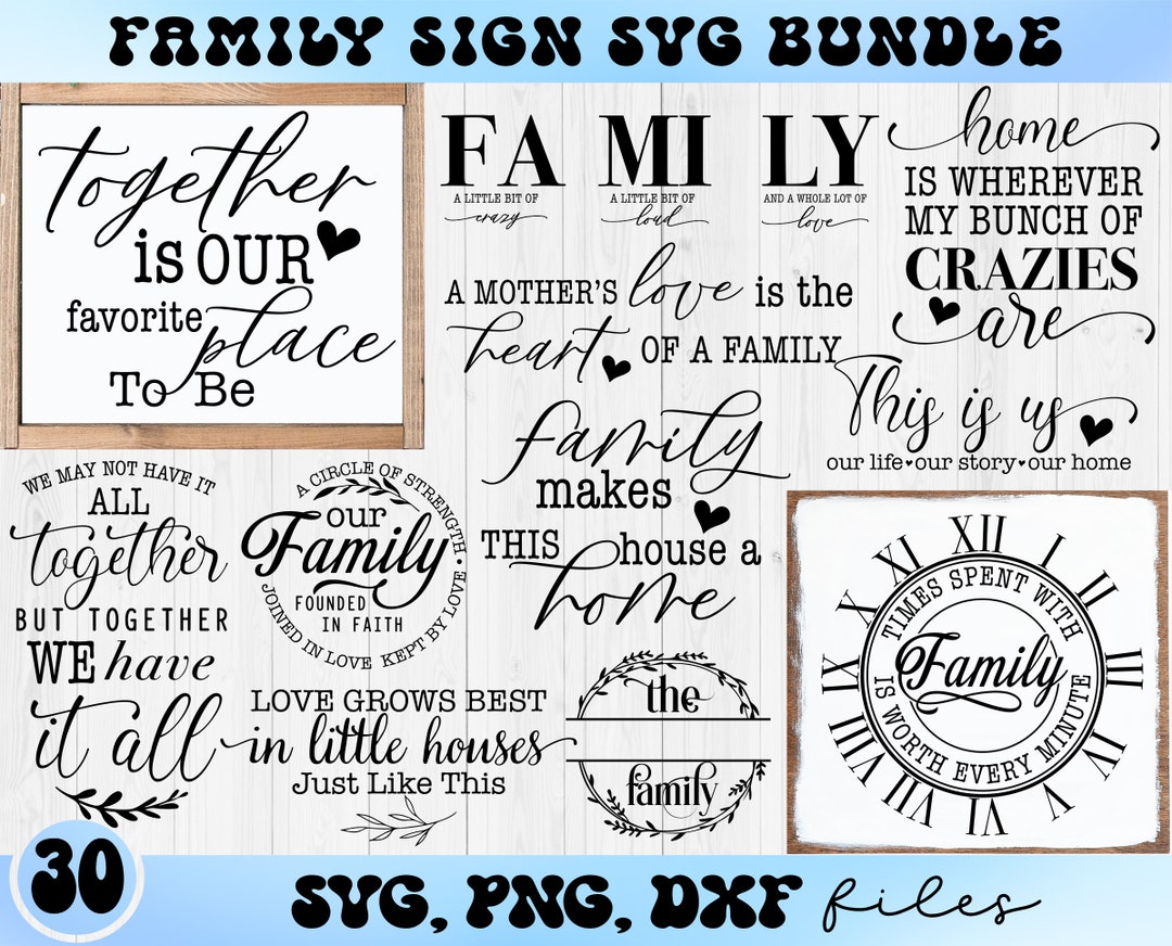 Family Sign SVG Bundle, Rustic Farmhouse Svg Set, Welcome Sign Door ...