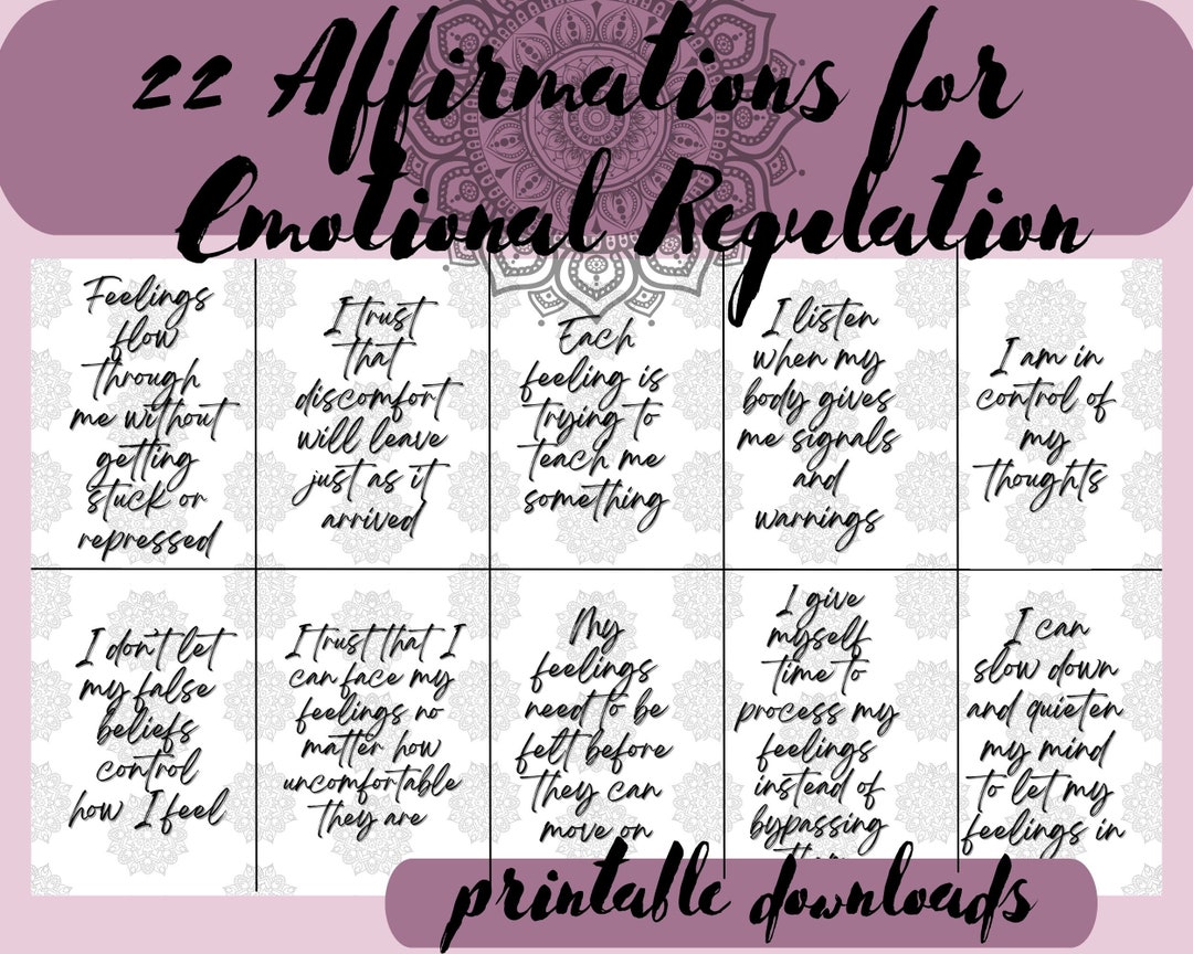 22 Affirmation Cards & Phone Wallpapers for Emotional Regulation ...