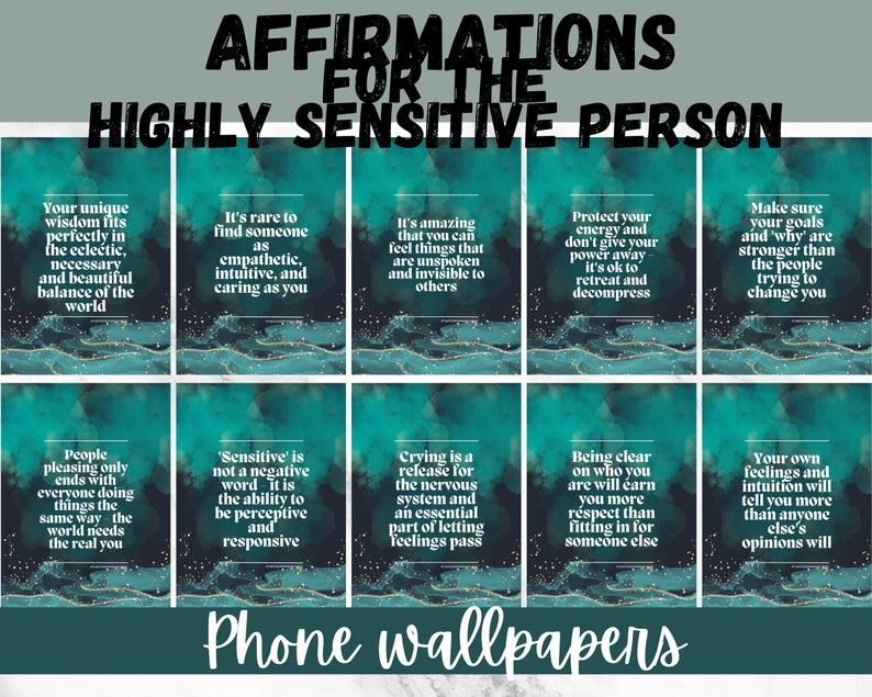 26 Ocean Affirmation Cards for the Highly Sensitive Phone Wallpapers ...