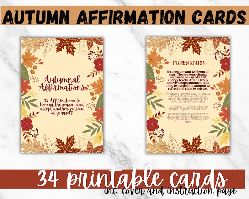 Affirmations for Autumn - Printable Cards and Phone Wallpapers Digital ...