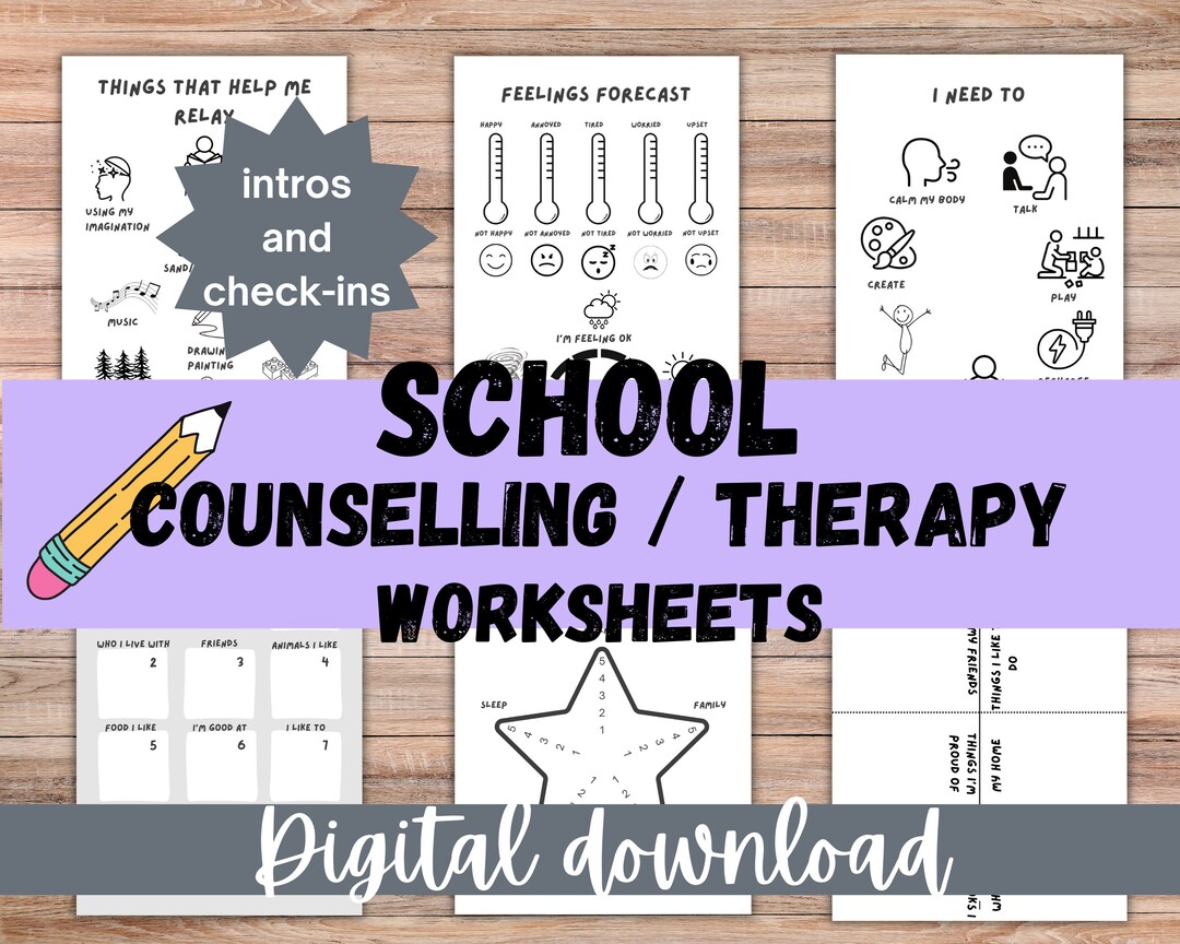 SCHOOL Counselling/therapy Check-in Worksheets for Introductions ...