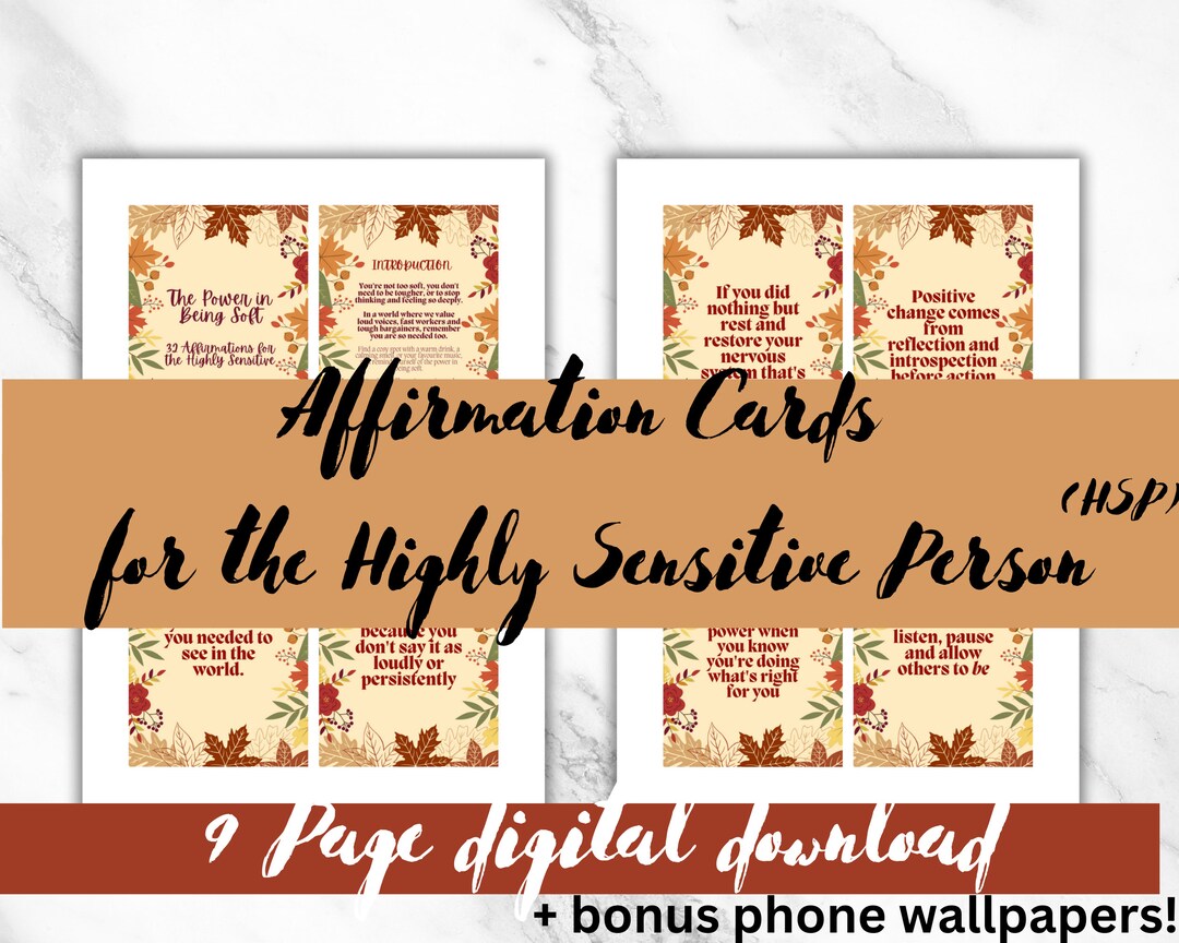 Autumn/fall Affirmation Cards for the Highly Sensitive bonus - Etsy