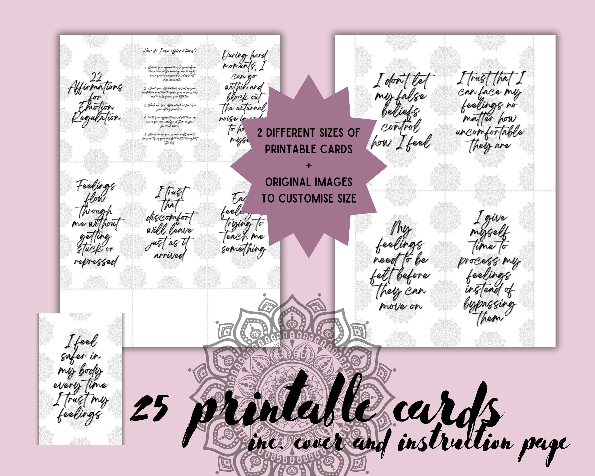 22 Affirmation Cards & Phone Wallpapers for Emotional Regulation ...