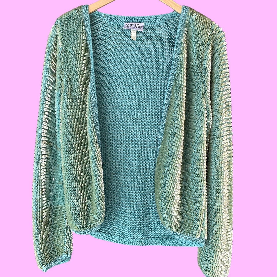 Vintage Ritmo Di Perla Mermaid Sequin Cardigan - Etsy