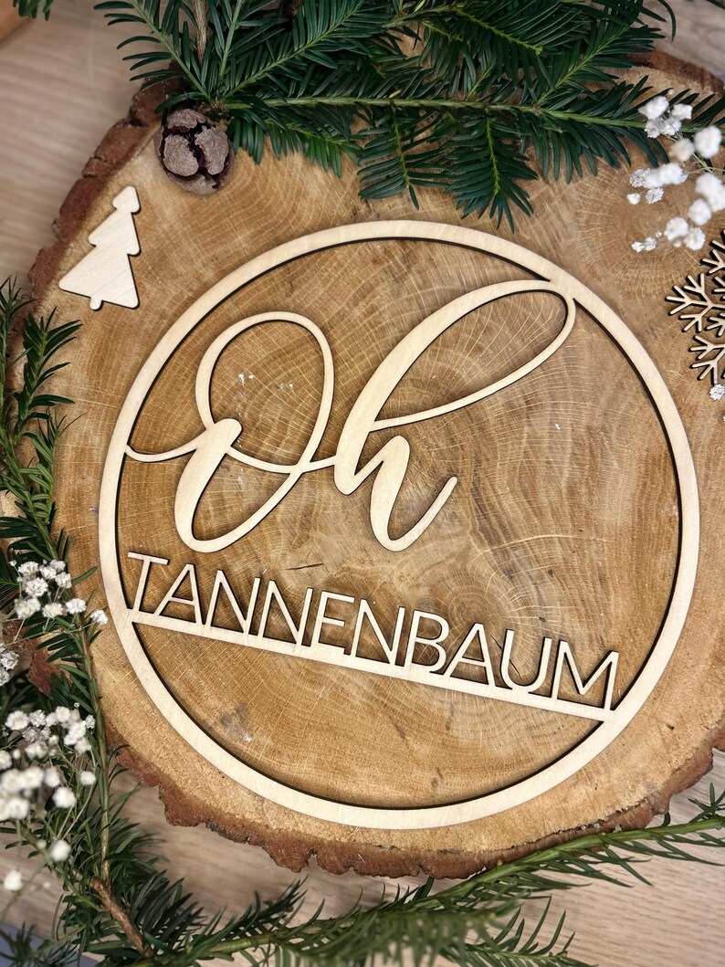 Wooden "o Christmas Tree" Loop - Christmas Wreath, Door Decoration ...