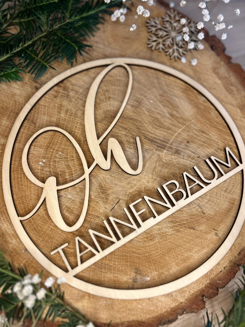 Wooden "o Christmas Tree" Loop - Christmas Wreath, Door Decoration ...