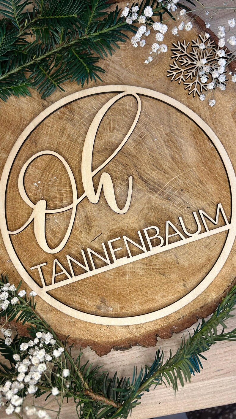 Wooden "o Christmas Tree" Loop - Christmas Wreath, Door Decoration ...