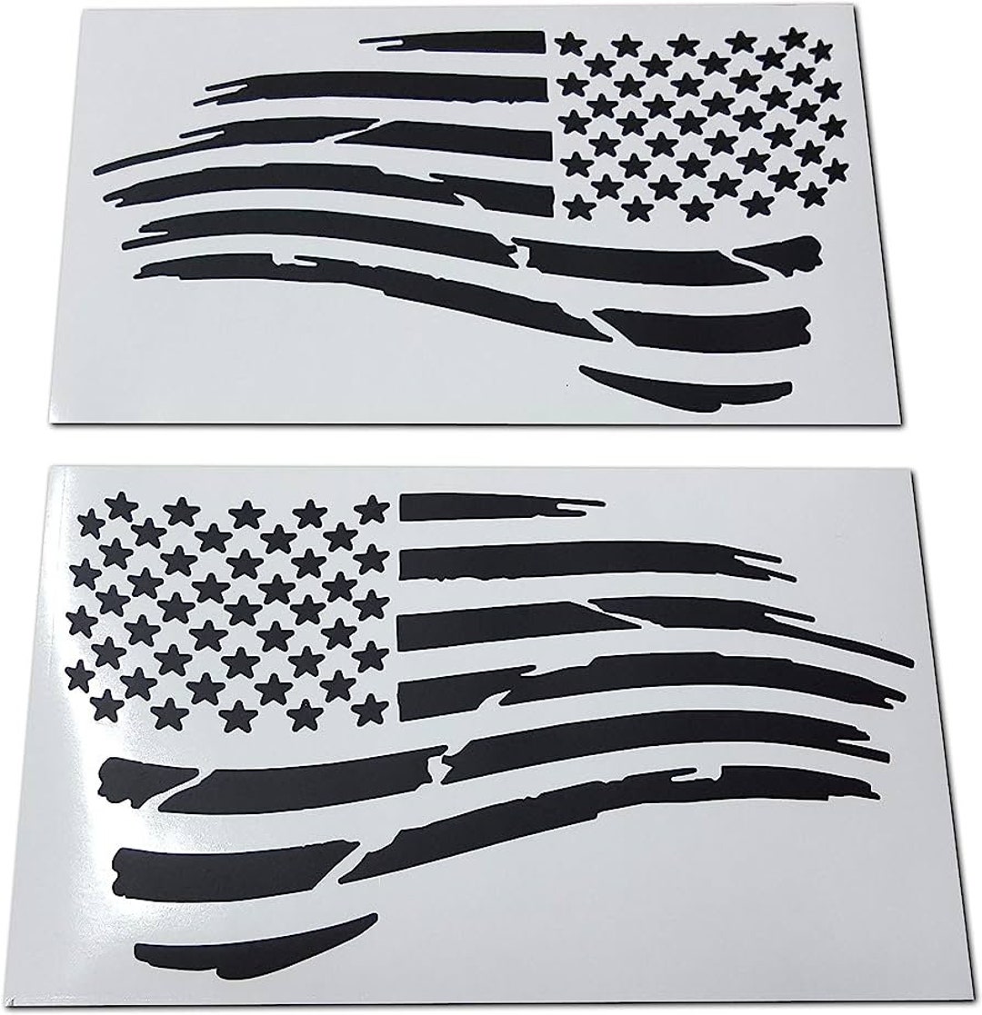 USA Flags Waving Stickers x2 American Pair of Mirrored Image - Etsy