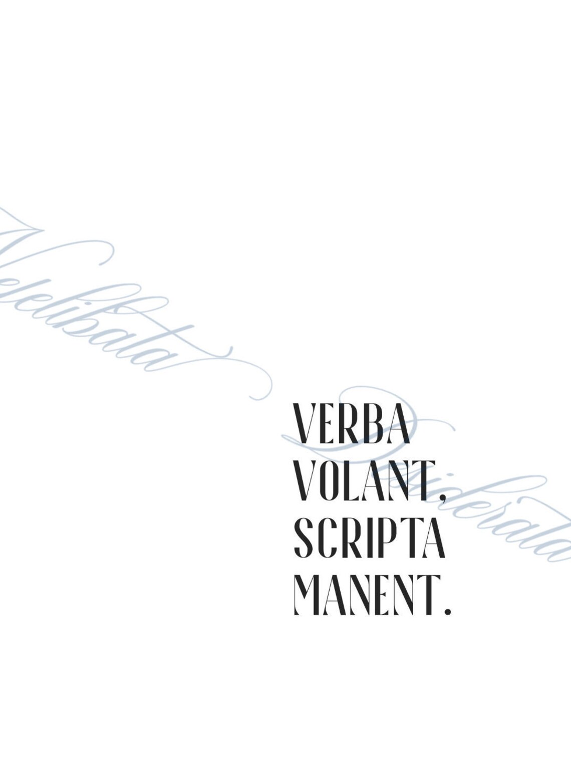 Verba Volant, Scripta Manent Latin Quote Digital Download Printable Art ...