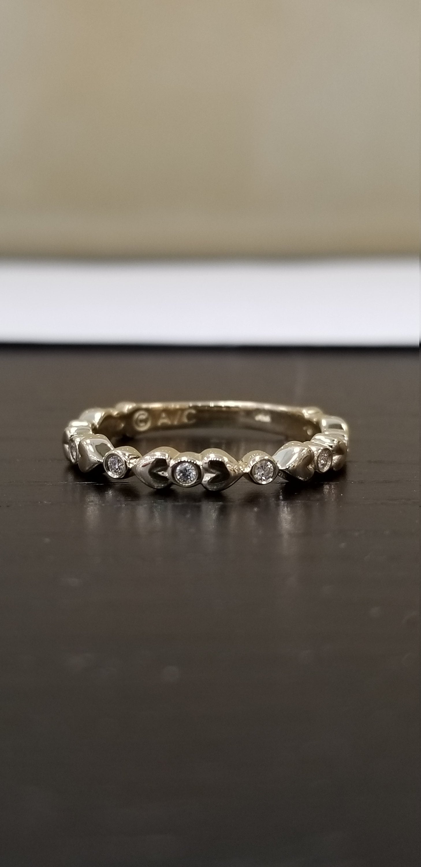 Diamond Wedding Band / Heart Design Diamond Ring / Stackable | Etsy