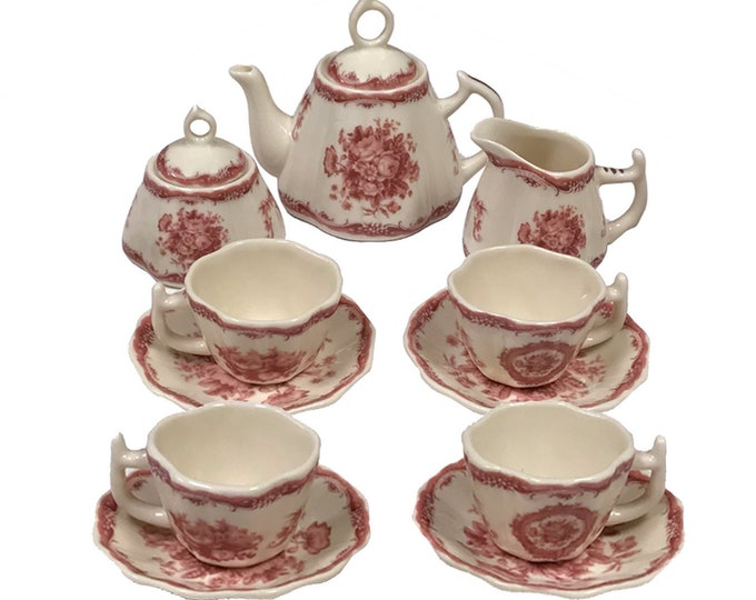Rococo Angel and Pink Rose Tea Set - Etsy