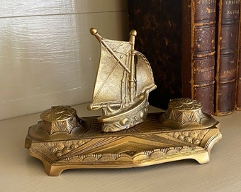 Antique Inkwell Stand - Etsy