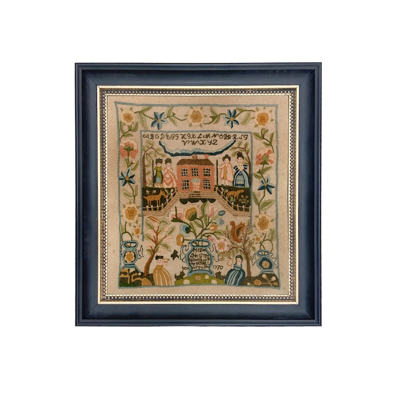 Megan Ann 1770 Antique Embroidery Needlepoint Sampler Framed PRINT - Etsy