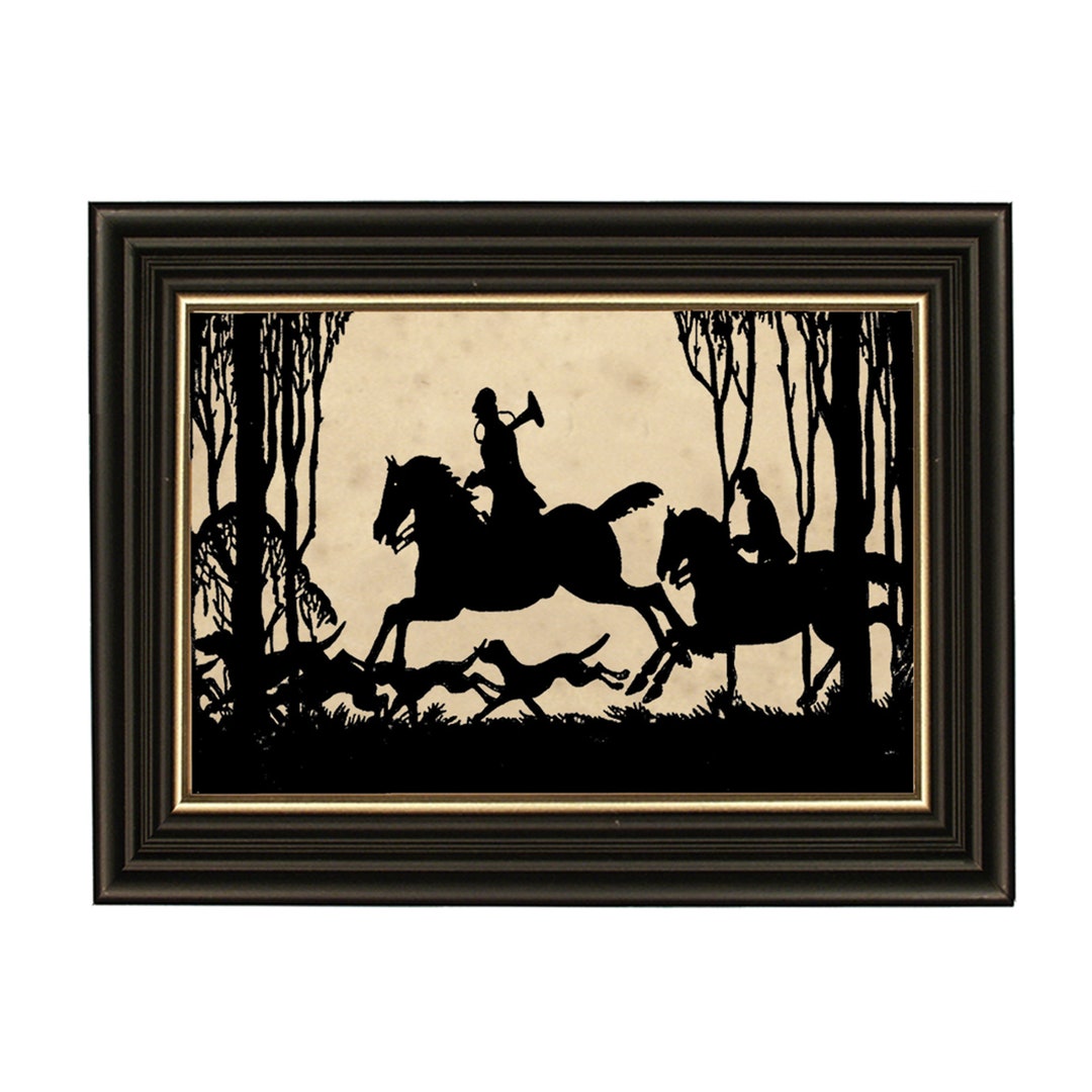 Fox Hunt Silhouette, Equestrian Decor, Framed Paper Cut Art - Etsy
