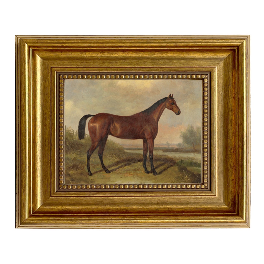 Hunter in a Landscape After William Barraud Framed Oil Painting Print ...