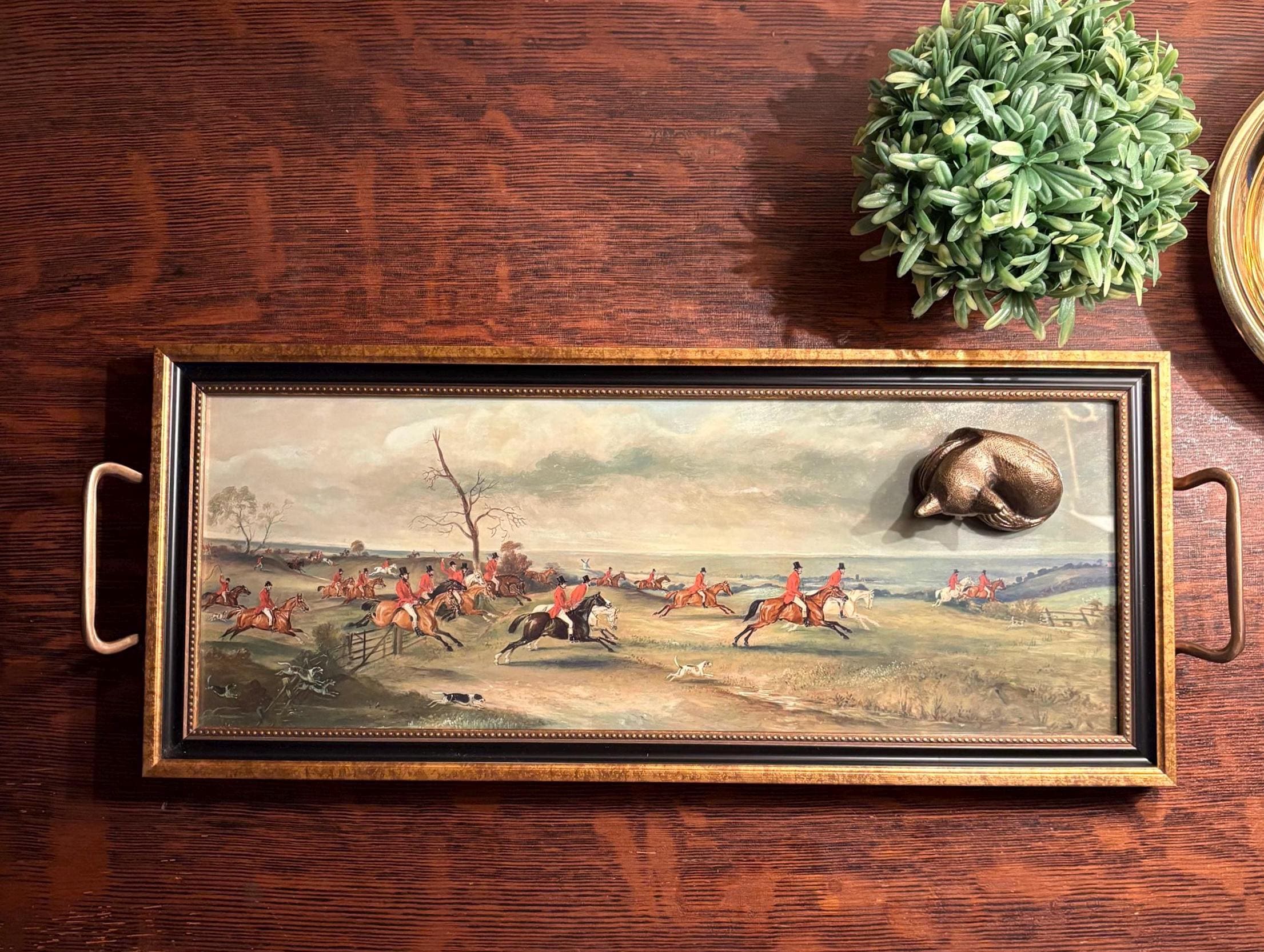 Vintage Fox Hunt Scene Decorative Tray, English Equestrian Decor - Etsy