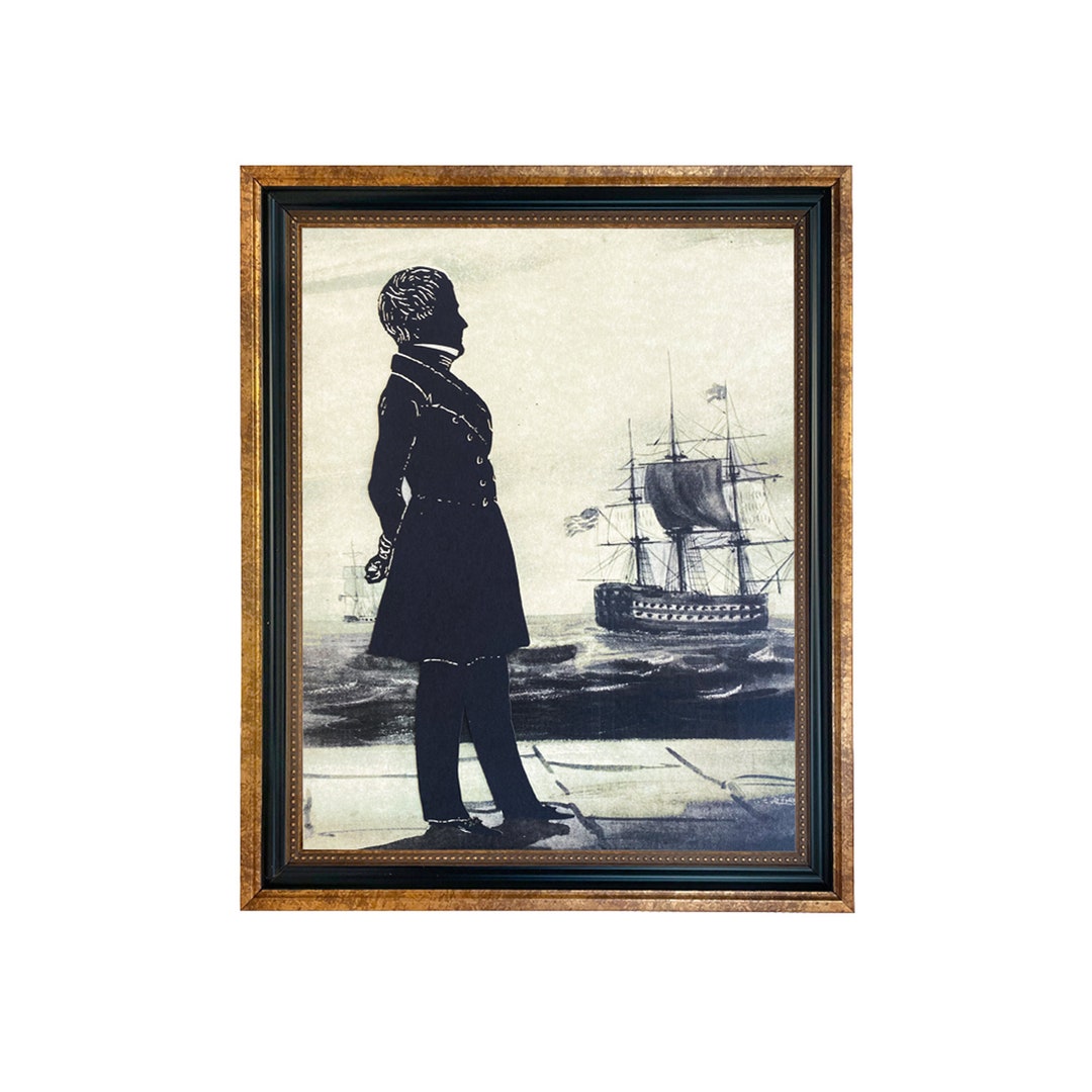 Commodore James Biddle Framed Silhouette: Antique Style Nautical Wall ...