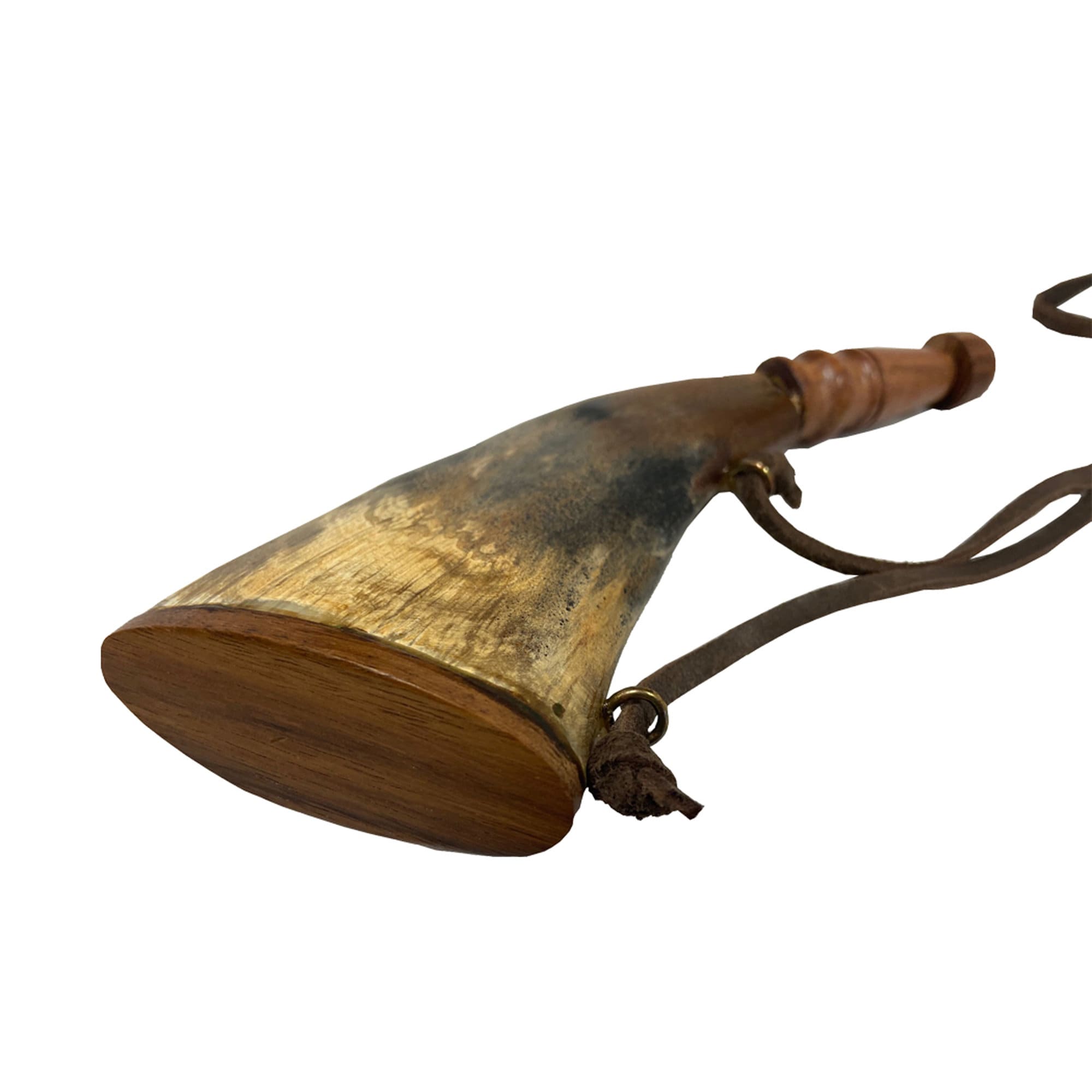 8-3/4" Flat Primer Horn With Wooden End and Plug - Antique Vintage ...