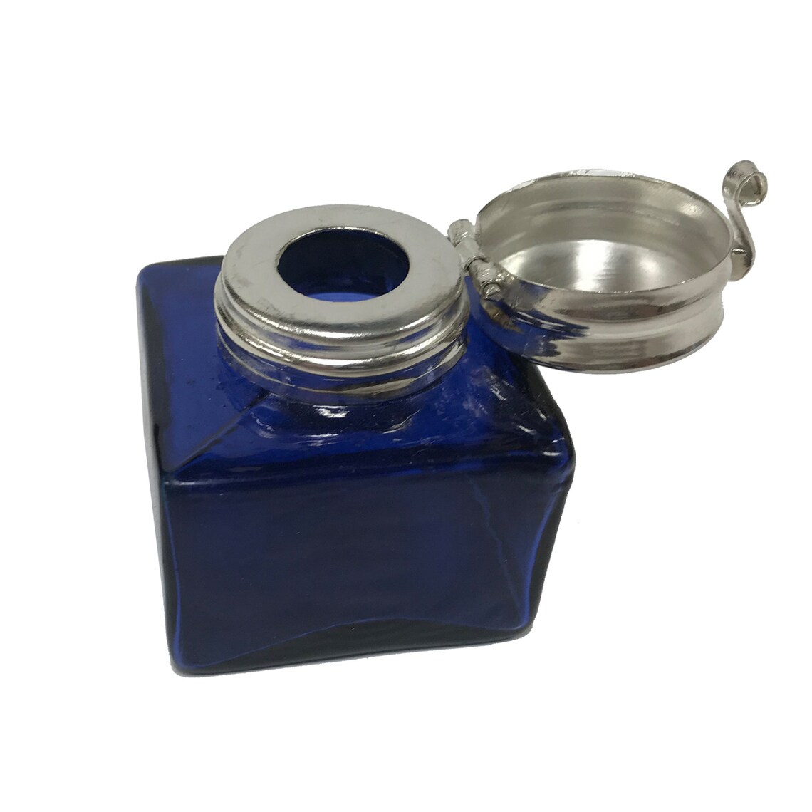 1-3/4 Square Cobalt Blue Glass Inkwell Antique - Etsy