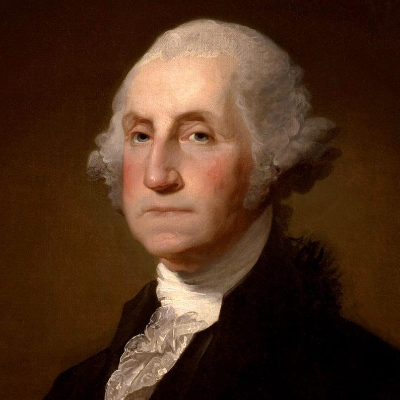 President George Washington by Gilbert Stuart Framed Canvas Print ...