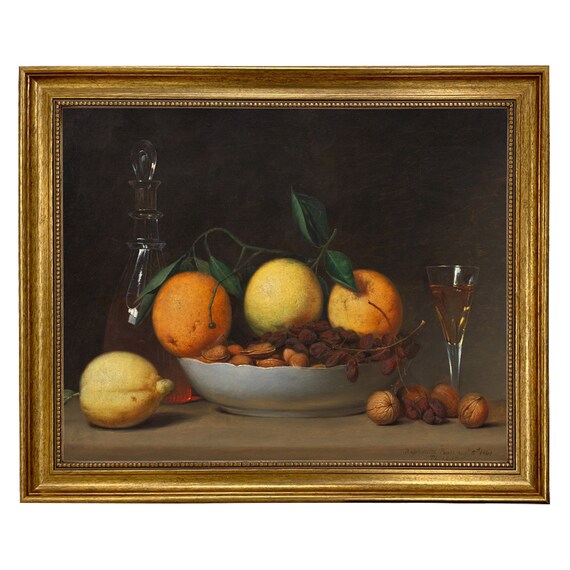 Dessert Still Life Framed Oil Painting Print on Canvas in - Etsy