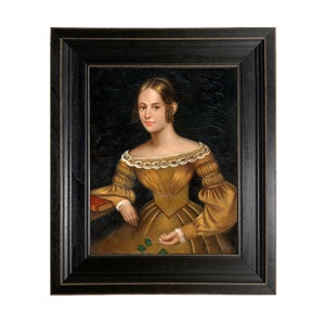 Portrait of a Woman Framed Oil Painting Print on Canvas, Colonial ...