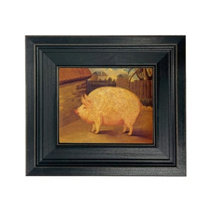 Prize Sow Pig (c. 1840) Framed Oil Painting Print on Canvas, Primitive ...