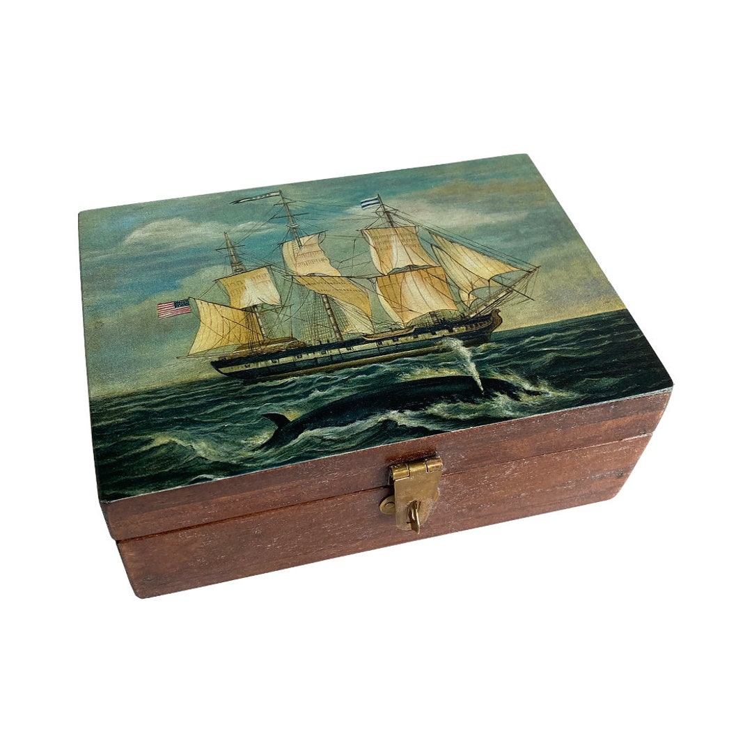 American Whaling Ship Wood Box: Nautical Coastal Decor, 5 Styles - Etsy