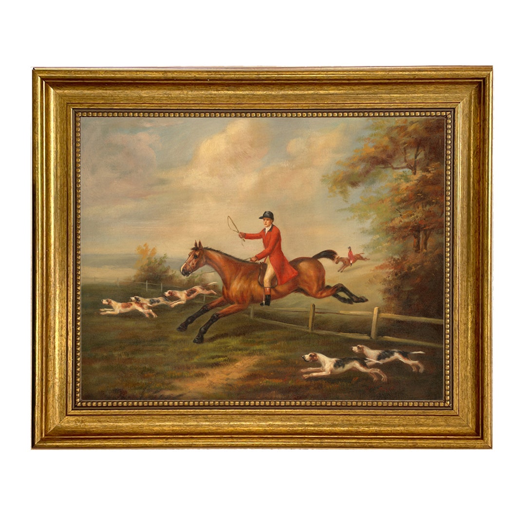 Fox Hunting Scene After J.N. Sartorius Framed Oil Painting Print on ...