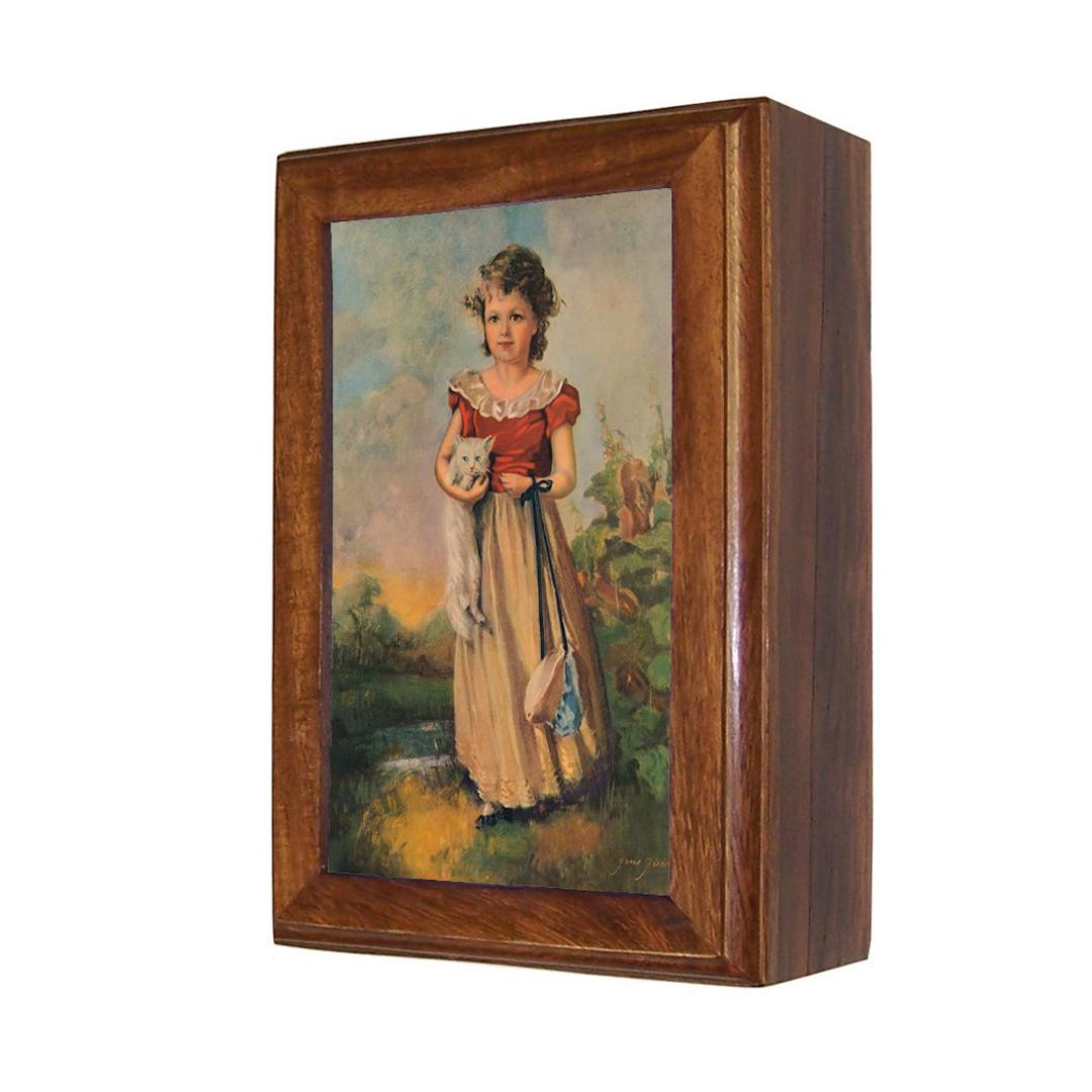 Chums, Girl With Cat Decorative Wood Box, 4 Styles, Jewelry Box ...