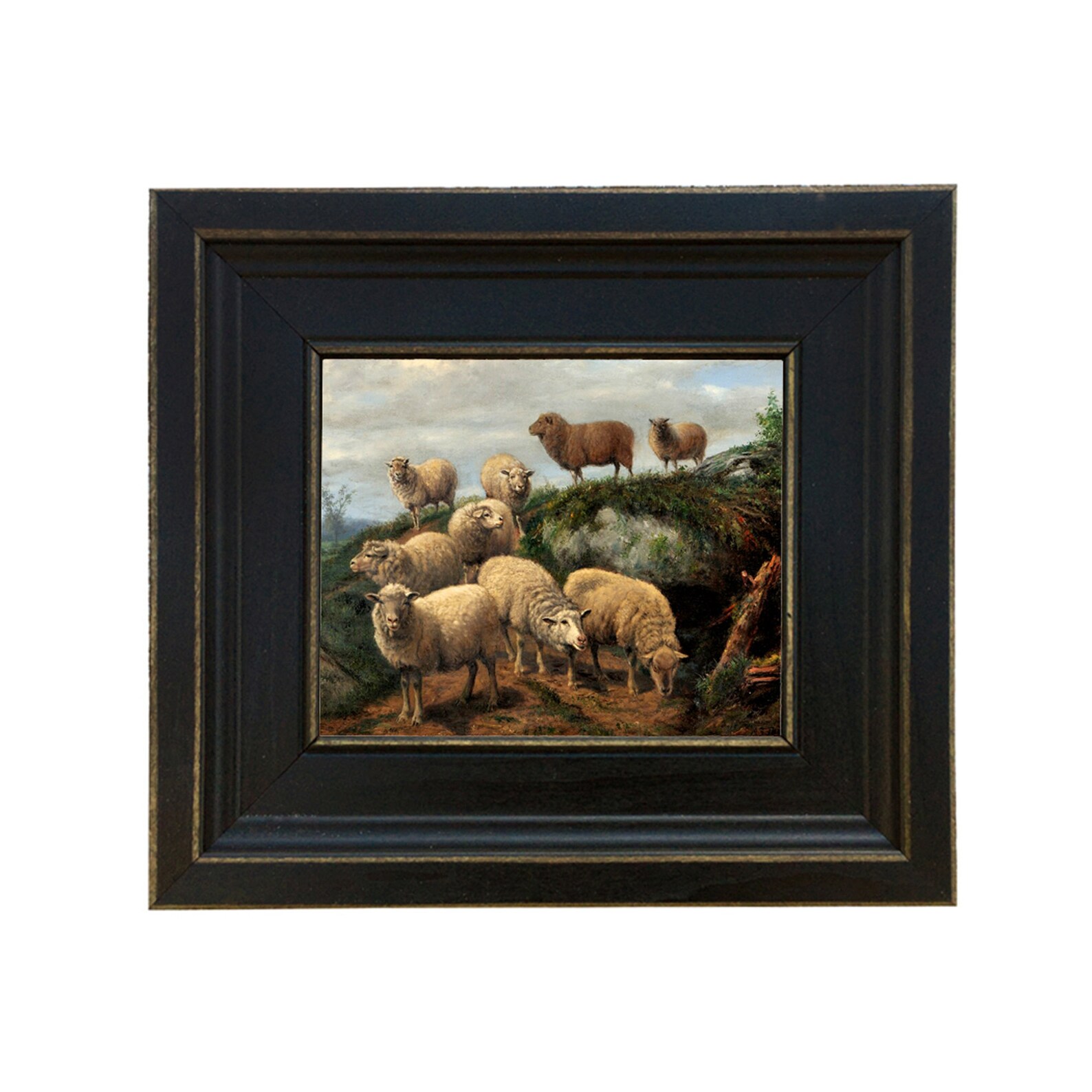 Flock of Sheep on Path Framed Oil Painting Print on Canvas in | Etsy